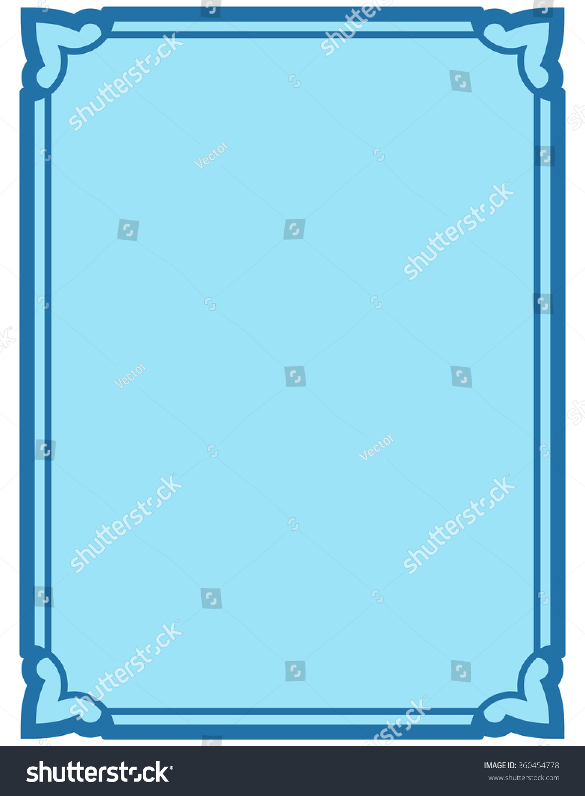 Blue Border Frame Deco Vector Label: เวกเตอร์สต็อก (ปลอดค่าลิขสิทธิ์ ...