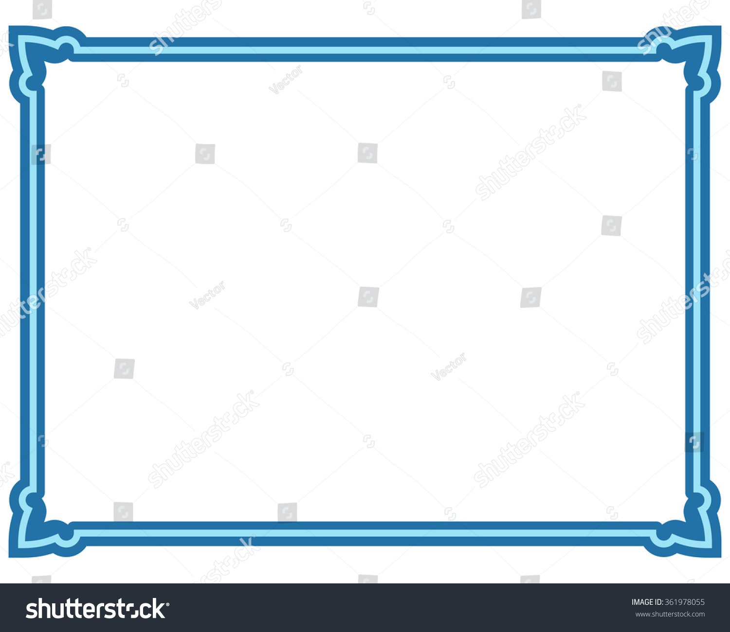 Blue Border Frame Deco Vector Label Stock Vector (Royalty Free ...