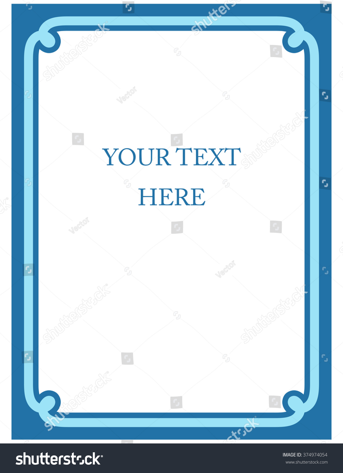 Blue Border Frame Deco Vector Label Stock Vector (Royalty Free ...