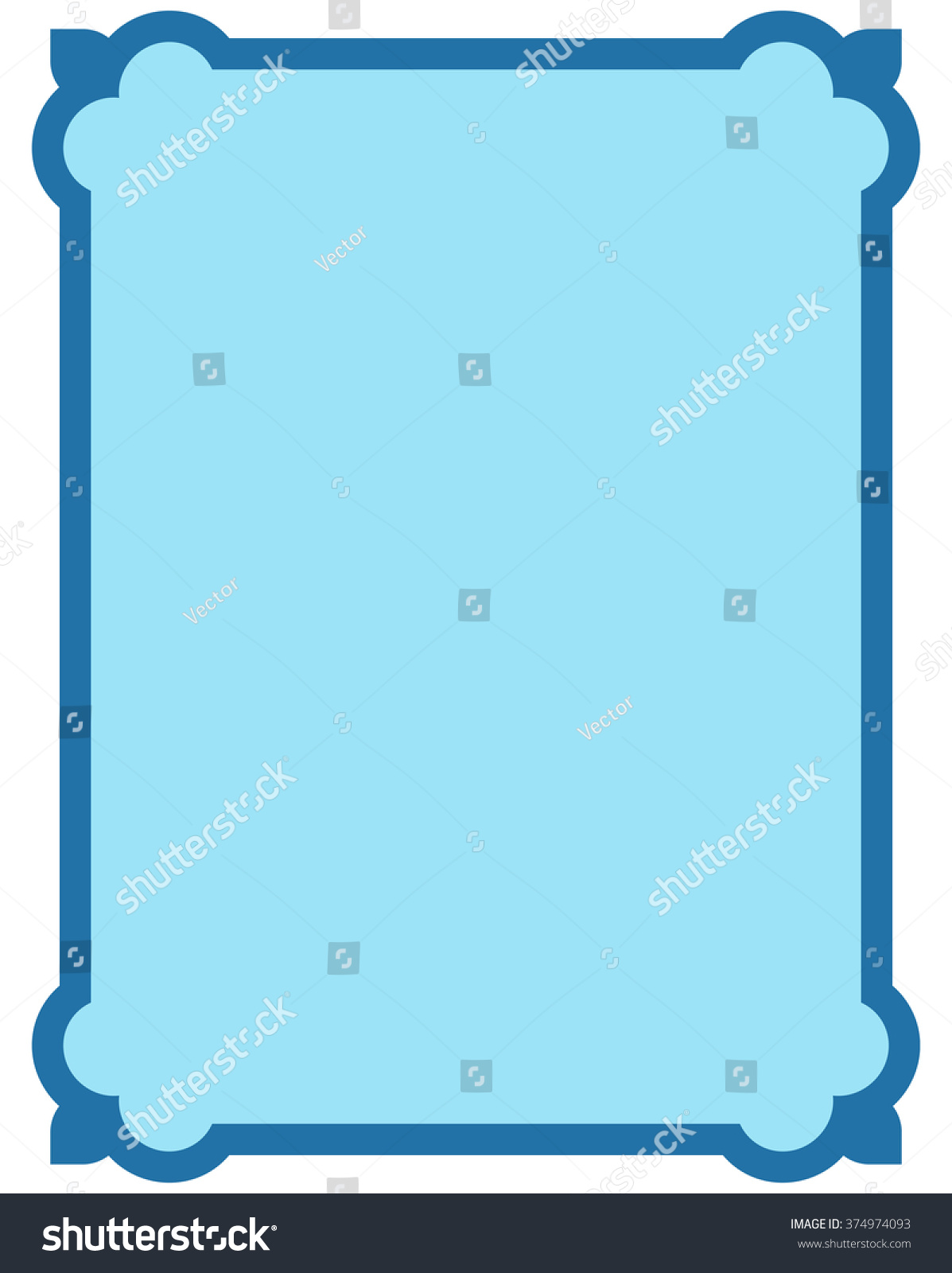 Blue Border Frame Deco Vector Label Stock Vector (Royalty Free ...