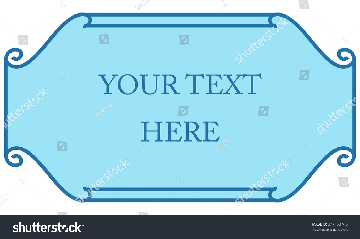 Blue Border Frame Deco Vector Label: vector de stock (libre de regalías ...