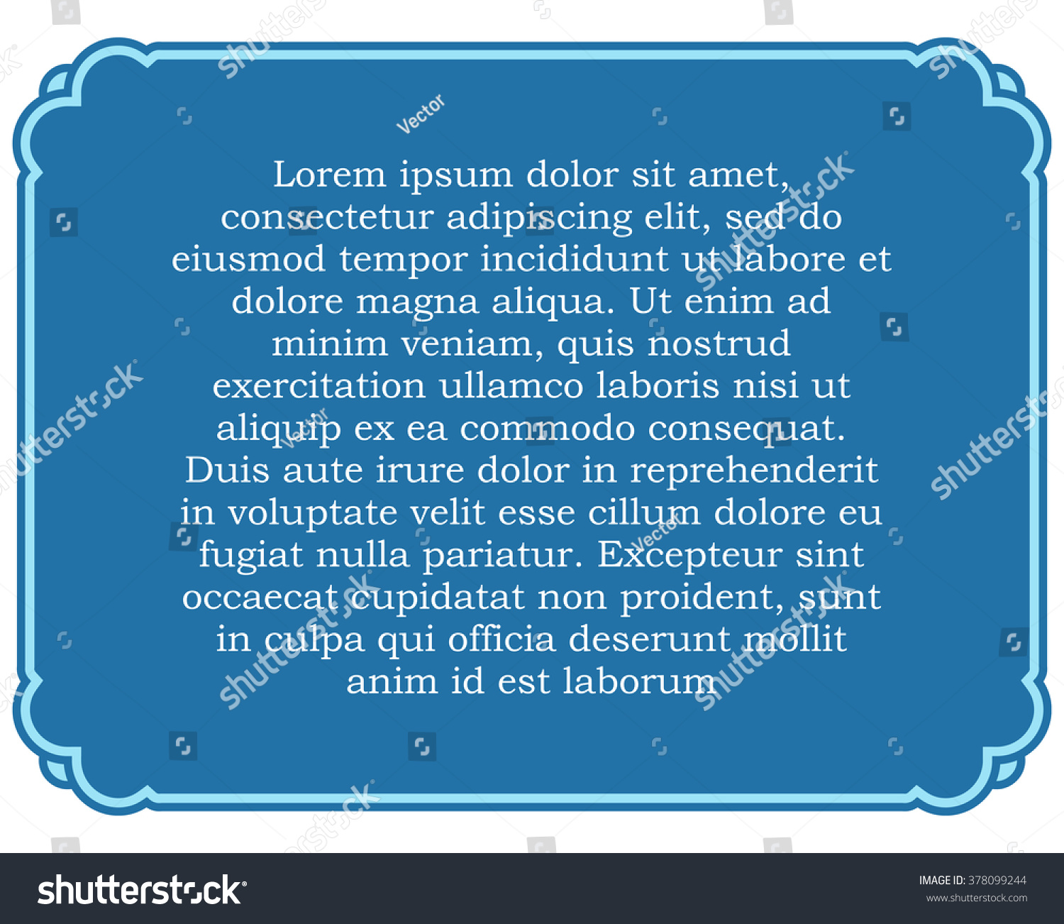 Blue Border Frame Deco Vector Label Stock Vector (Royalty Free ...