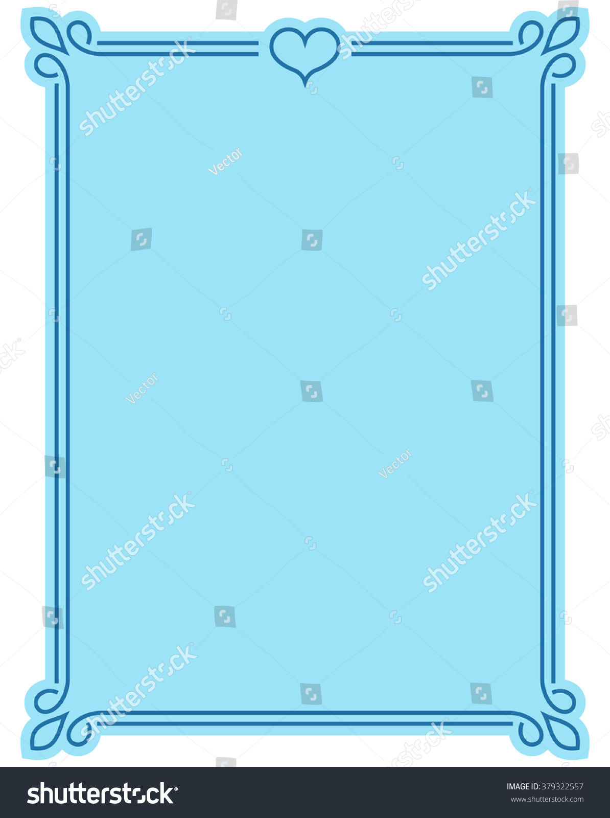 Blue Border Frame Deco Vector Label Stock Vector 379322557 - Shutterstock