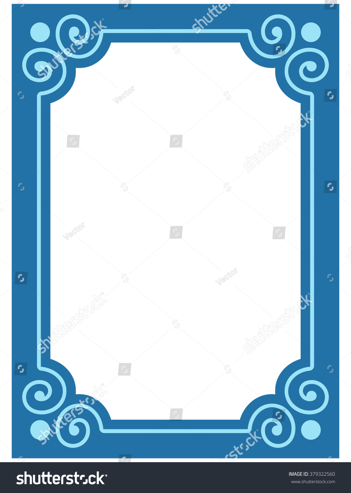 Blue Border Frame Deco Vector Label Stock Vector (Royalty Free ...