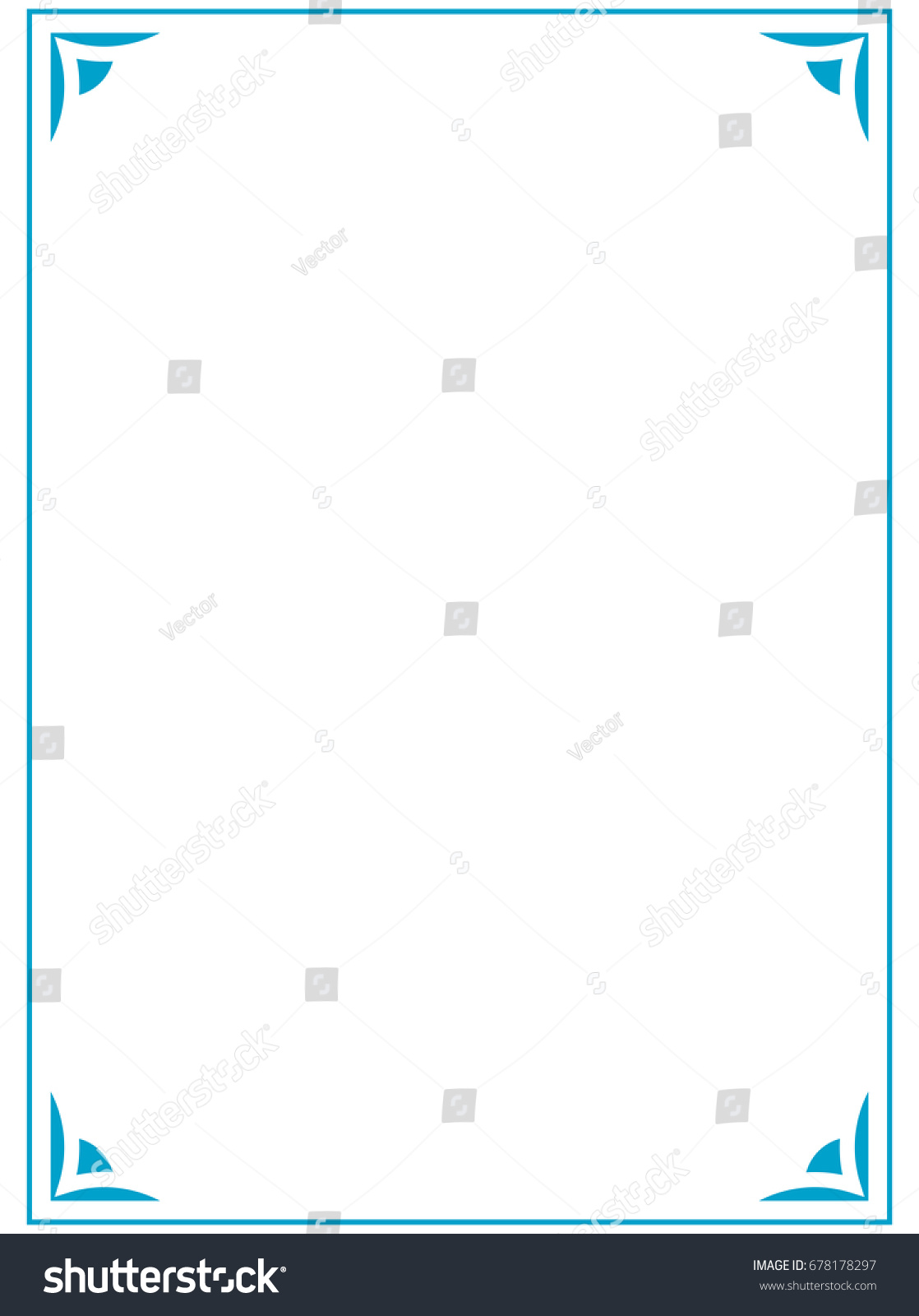 Vektor Stok Blue Border Frame Vector Vintage (Tanpa Royalti) 678178297 ...