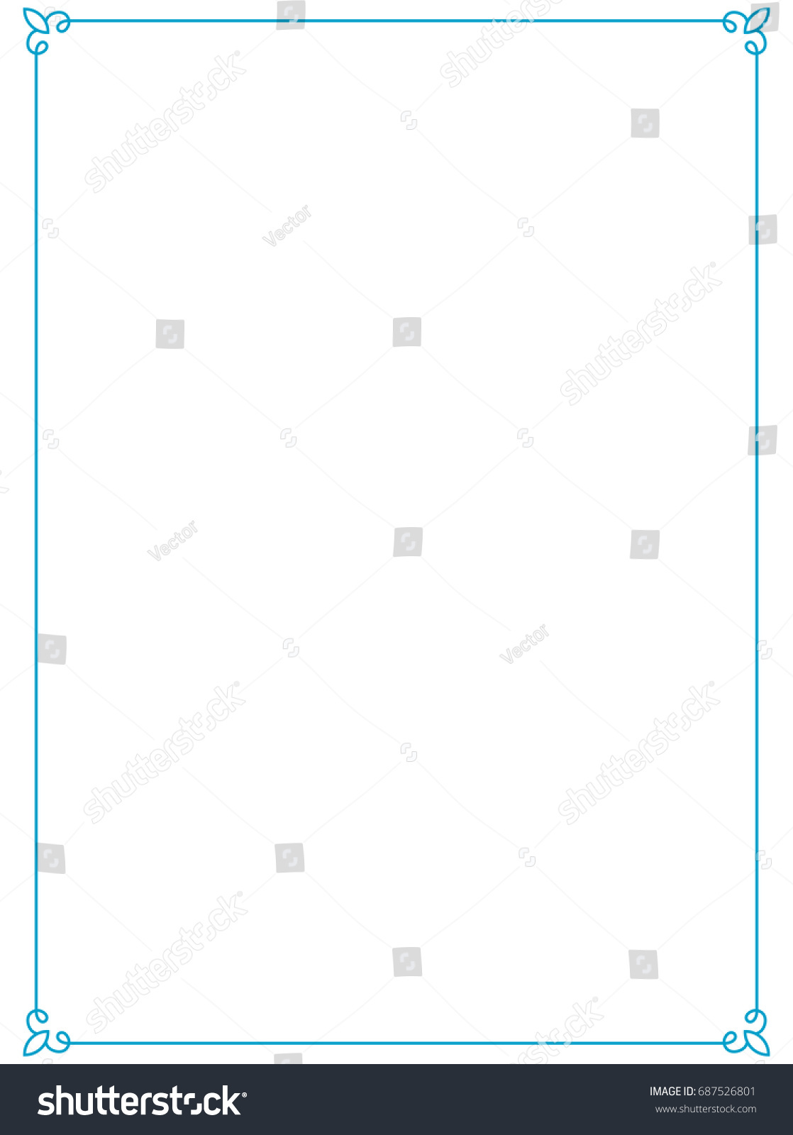Blue Border Frame Vector Vintage Stock Vector (Royalty Free) 687526801 ...
