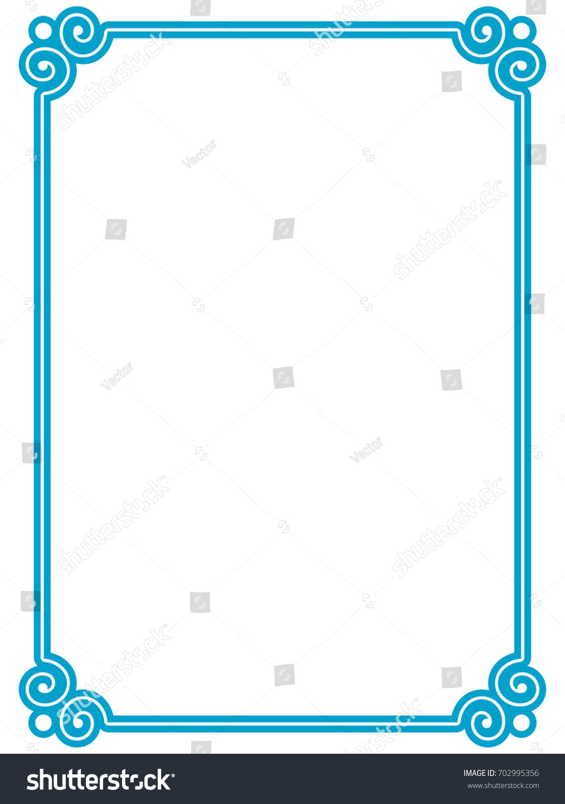 Blue Border Frame Vector Vintage Stock Vector (Royalty Free) 702995356 ...