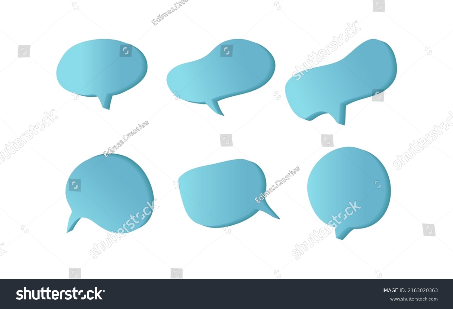 Blue Bubble Chat 3d On White Stock Vector (Royalty Free) 2163020363 ...