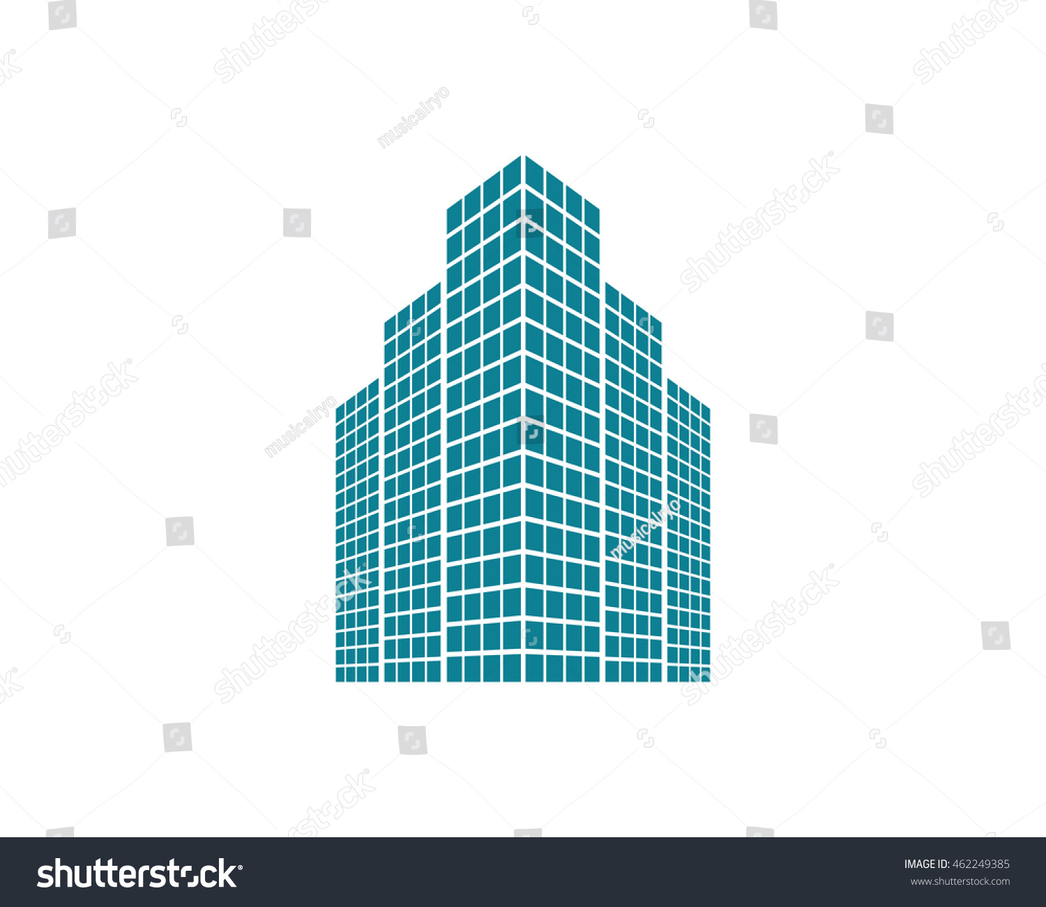 Blue Building Icon Skyscraper Cityscape Architecture Stock Vector ...