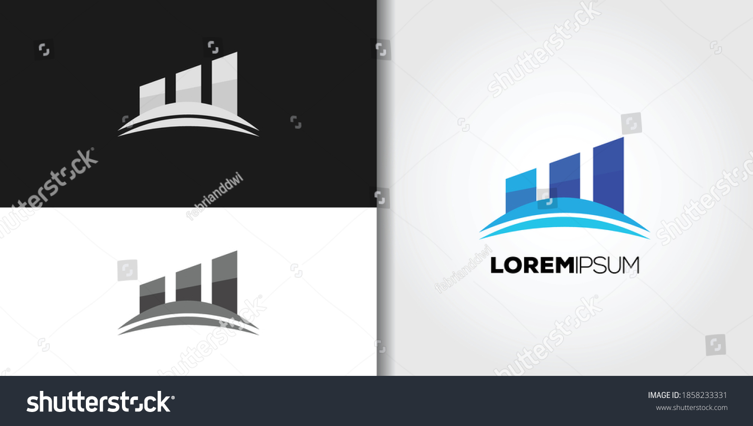 Blue Building Logo Set Idea Template Stock Vector (Royalty Free ...