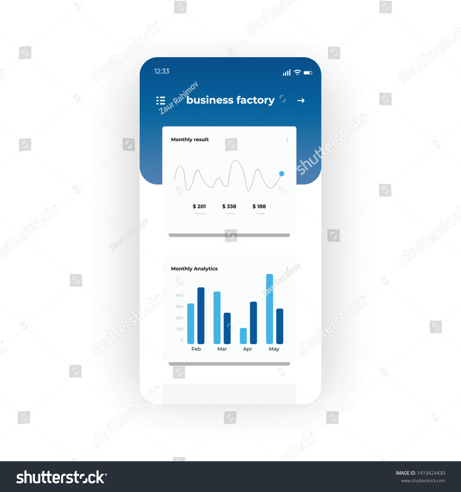 Blue Business Factory Ui Ux Gui Stock Vector (royalty Free) 1419424430
