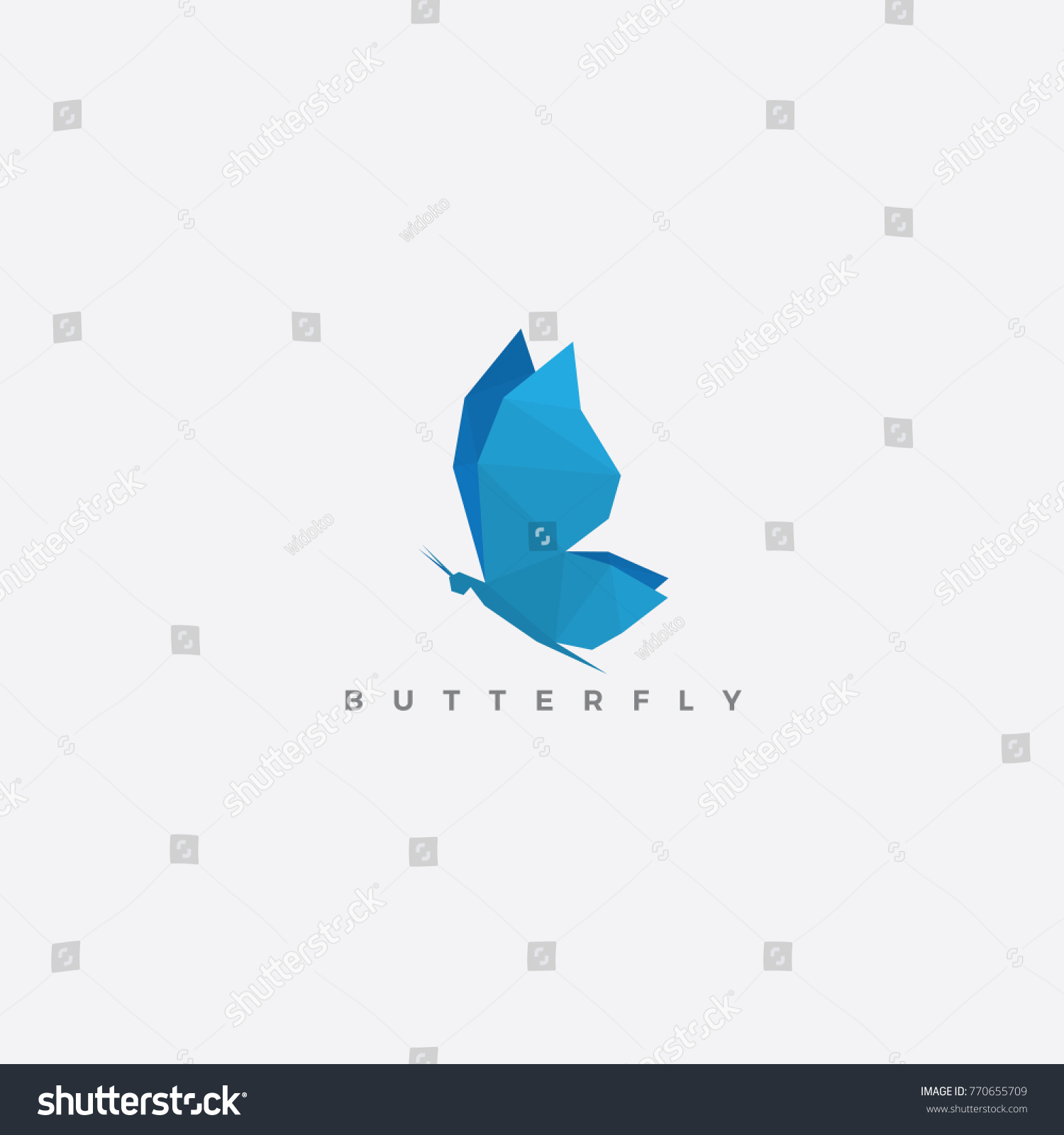 Blue Butterfly Logo Design Template Stock Vector (Royalty Free) 770655709