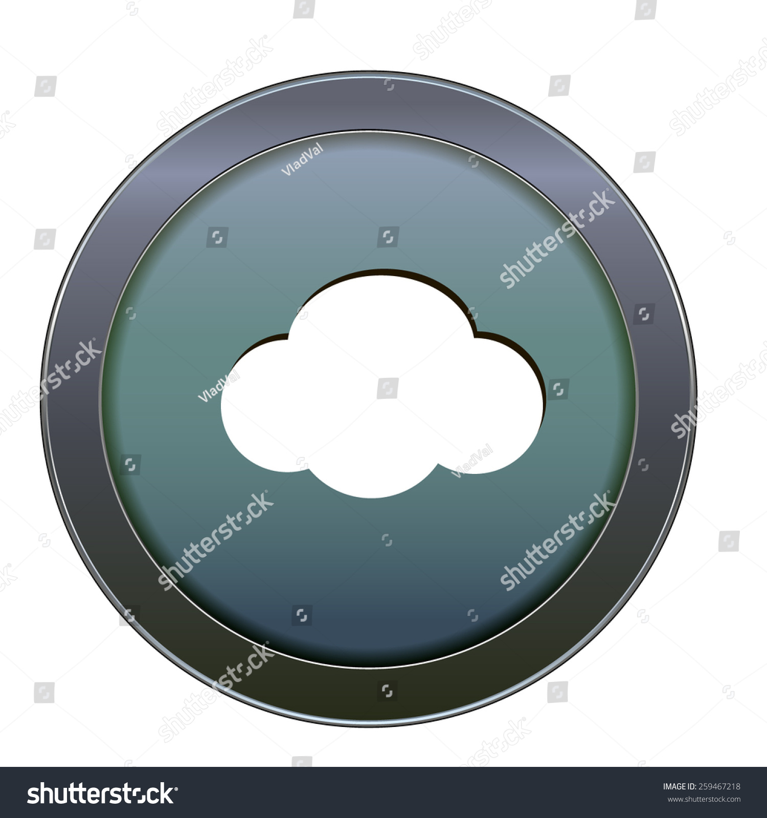 Blue Button Clouds On White Background Stock Vector (Royalty Free ...