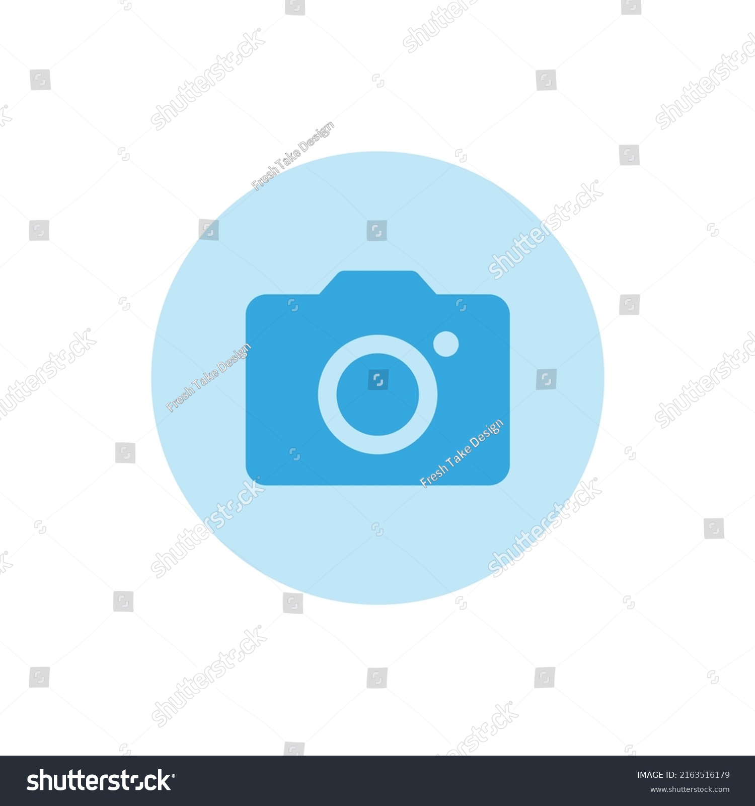 Blue Camera Icon White Background Stock Vector (Royalty Free ...