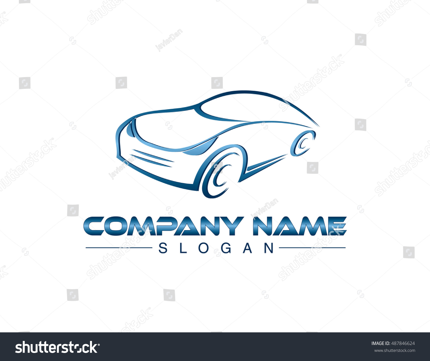 Blue Car Logo Stock Vector 487846624 - Shutterstock