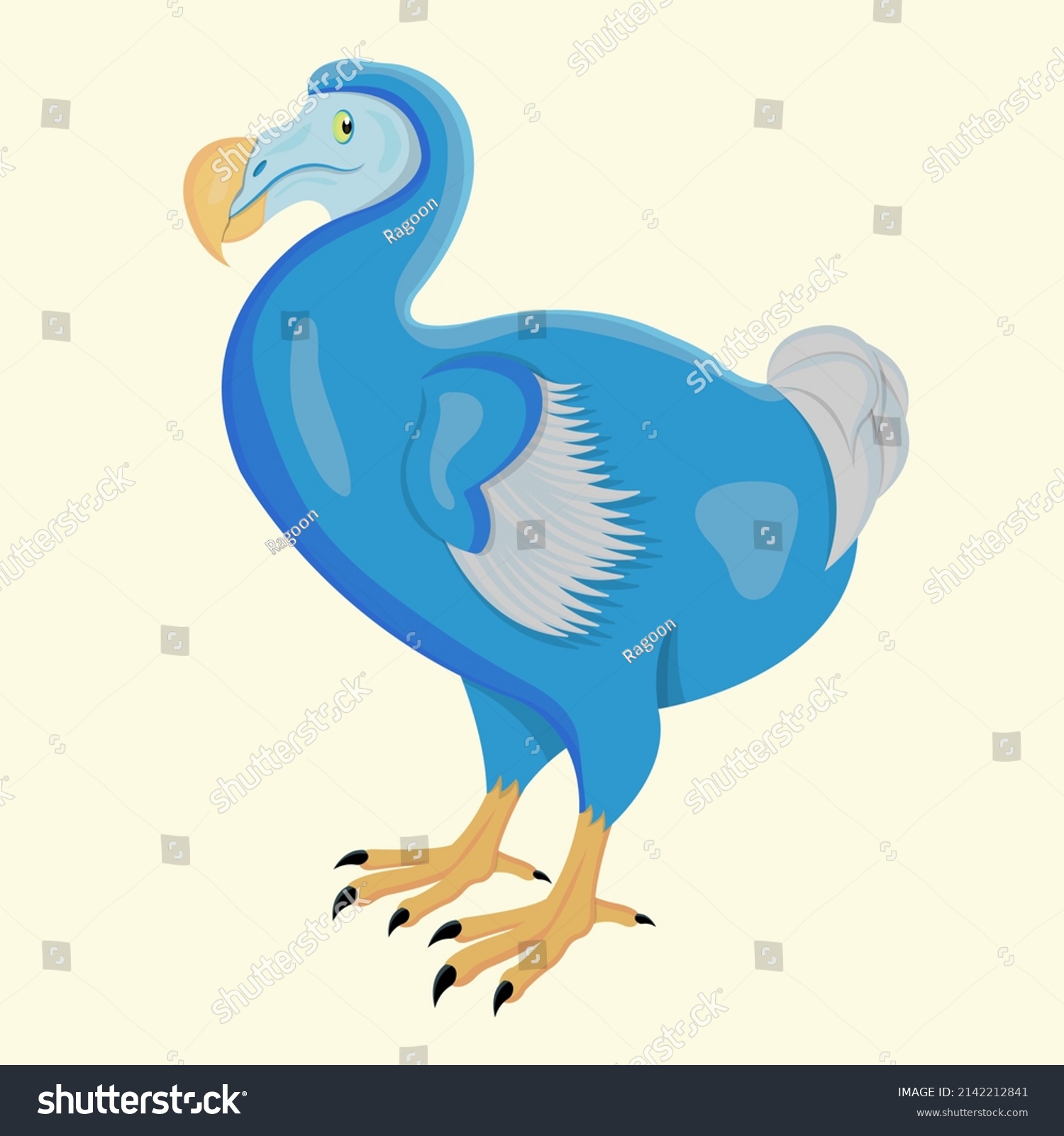 Blue Cartoon Dodo Vector Illustration Stock Vector (Royalty Free ...