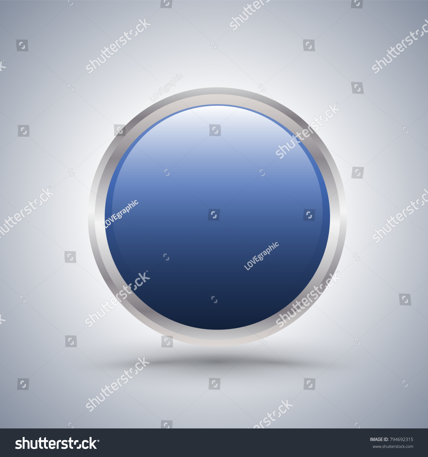 Blue Circle Frame Silver Border Vector 스톡 벡터(로열티 프리) 794692315 ...