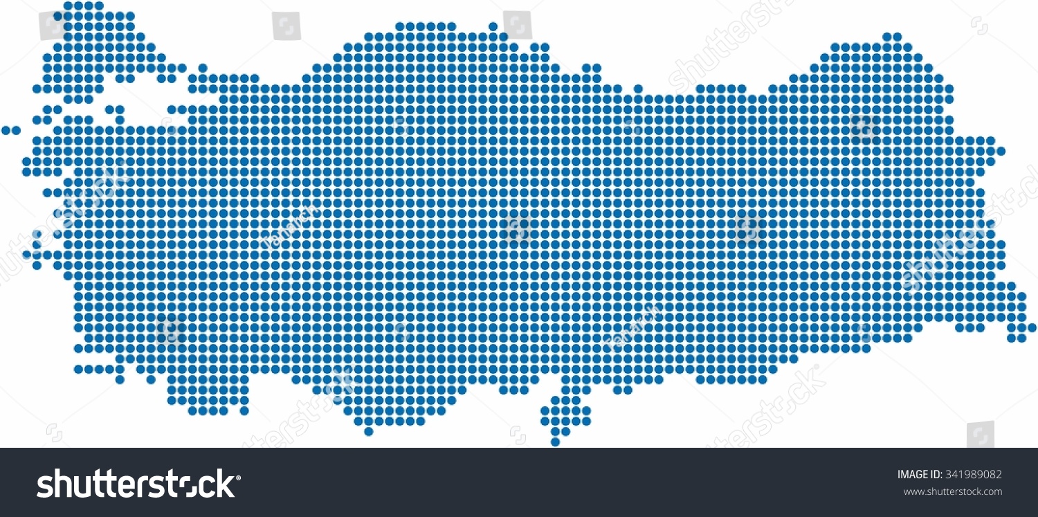 Blue Circle Shape Turkey Map On Stock Vector (Royalty Free) 341989082