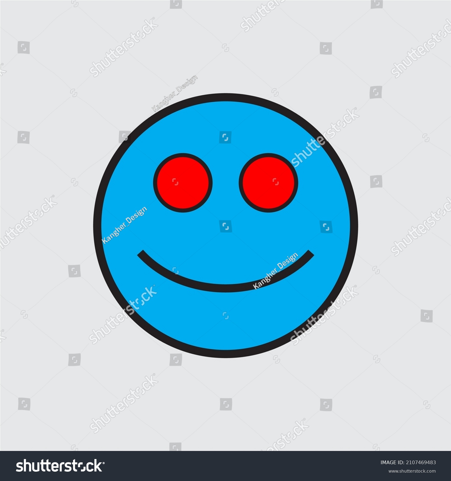 Blue Circle Shaped Smile Character Vector Stock Vector (Royalty Free ...