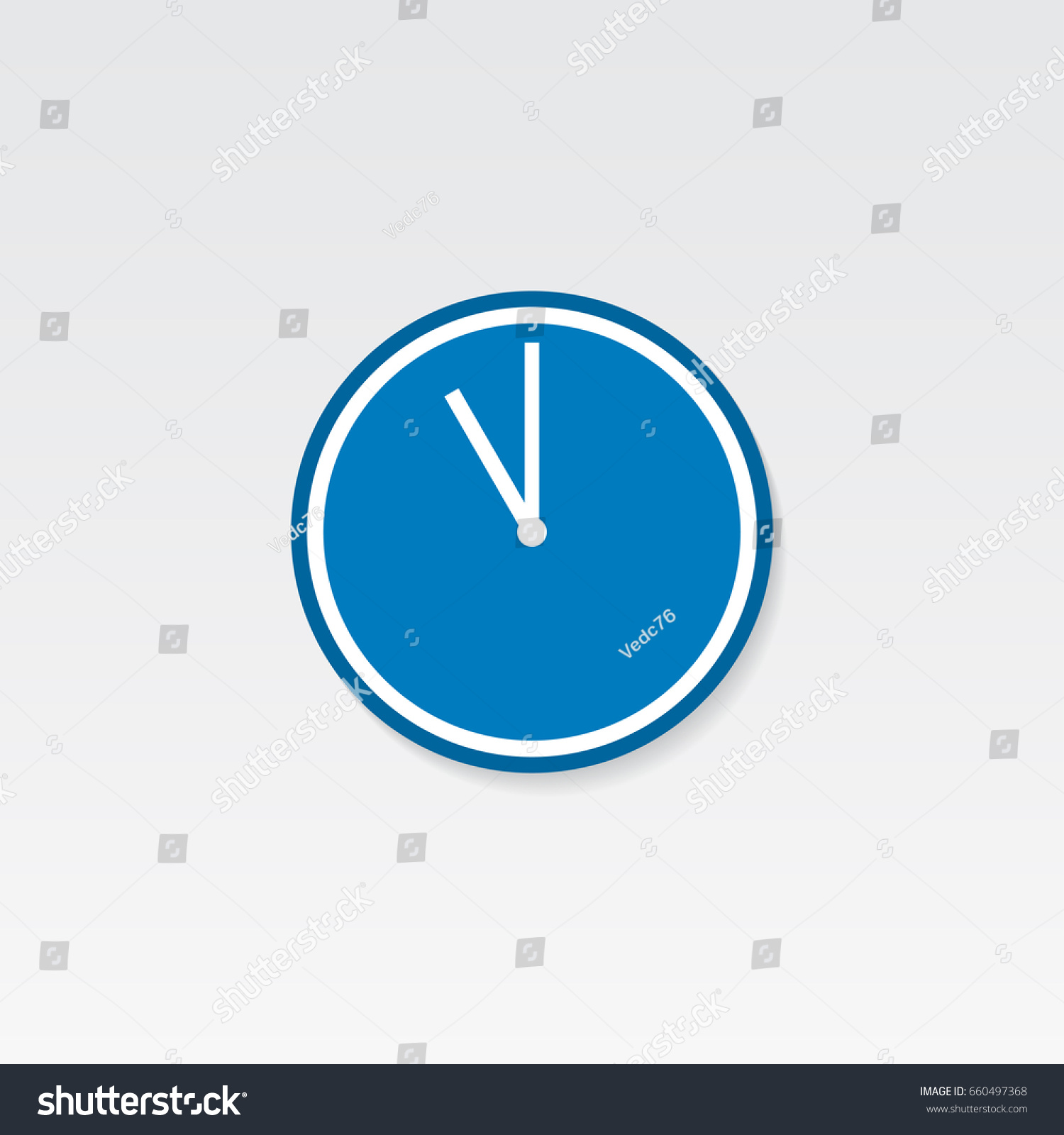 Blue Clock Icon 11 Oclock Vector Stock Vector (Royalty Free) 660497368