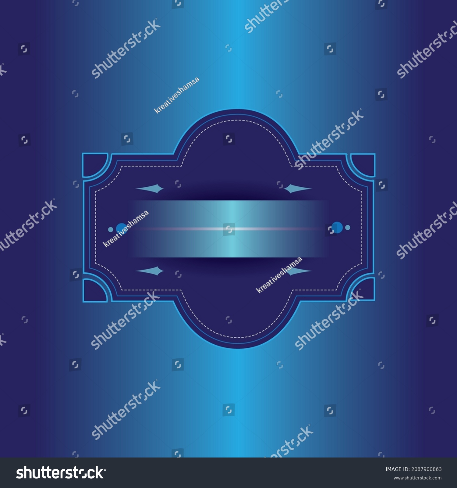 Blue Color Frame Blue Gradient Background Stock Vector (Royalty Free ...