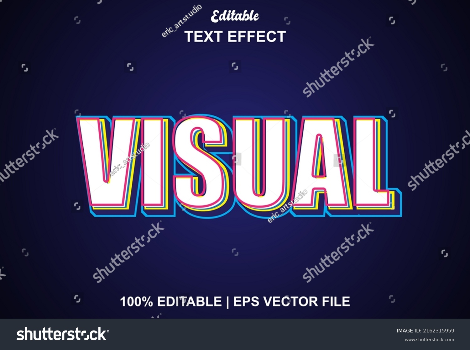 Blue Color Visual Text Effect Editable Stock Vector (Royalty Free ...