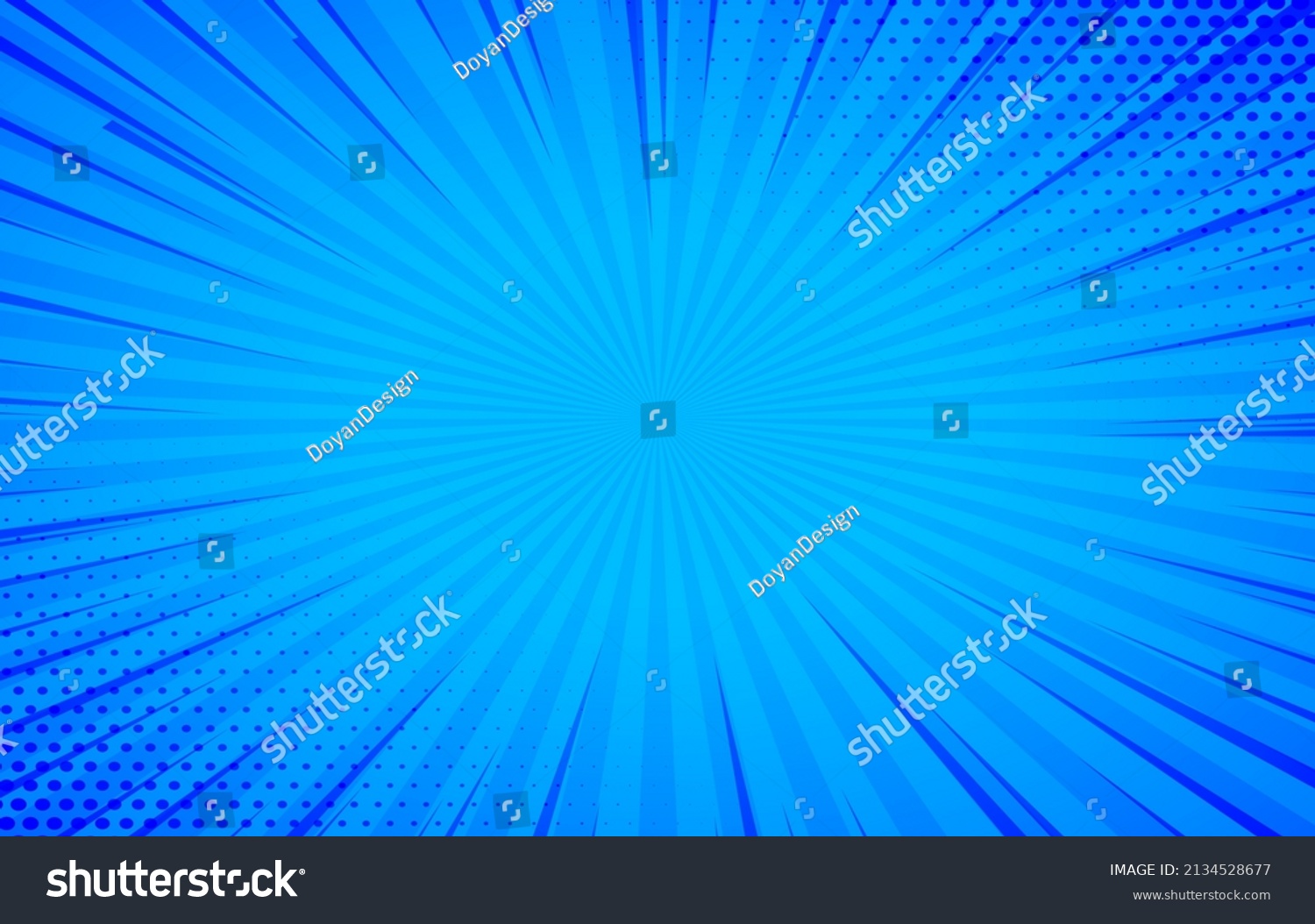 Blue Comic Background Lines Halftone Stock Vector (Royalty Free ...