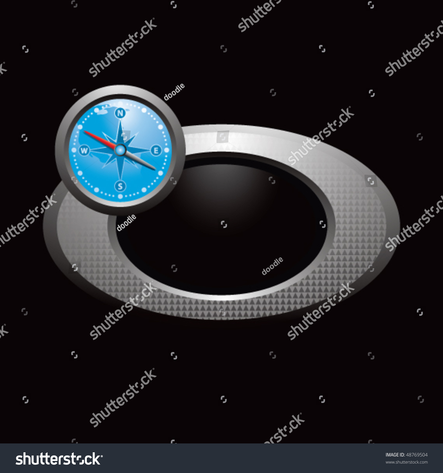 Blue Compass Gray Round Template Stock Vector (Royalty Free) 48769504 ...