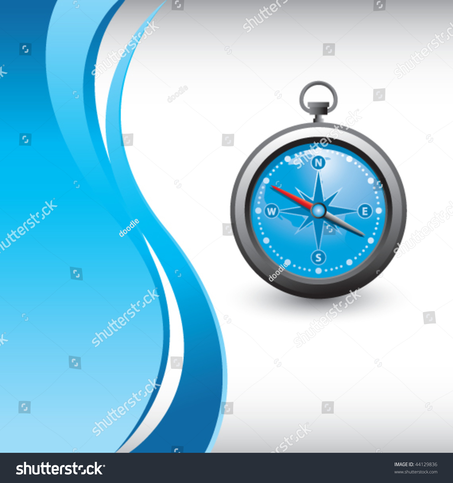 Blue Compass Vertical Blue Wave Backdrop Stock Vector (Royalty Free ...