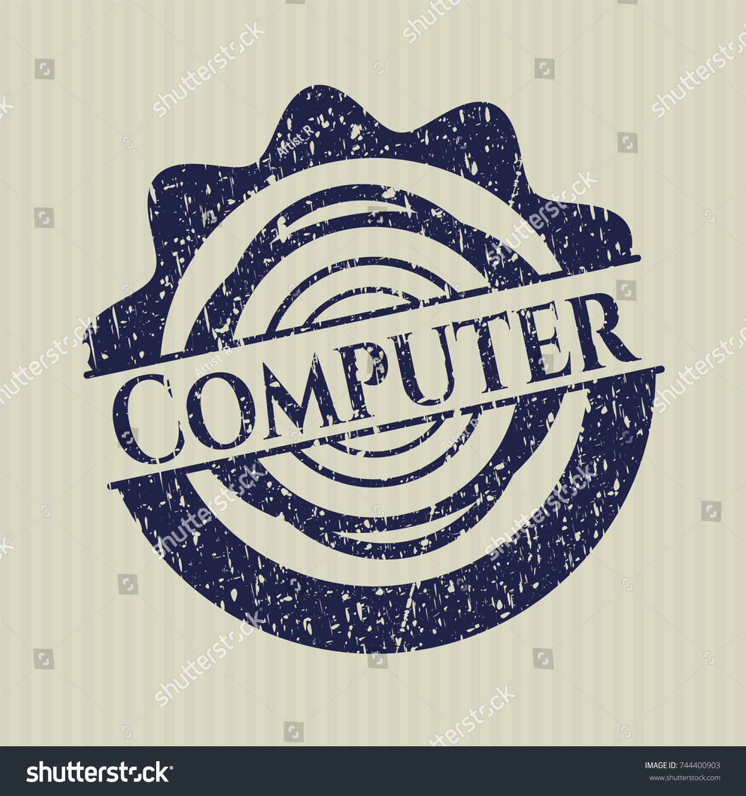 Blue Computer Rubber Seal Grunge Texture Stock Vector (Royalty Free ...