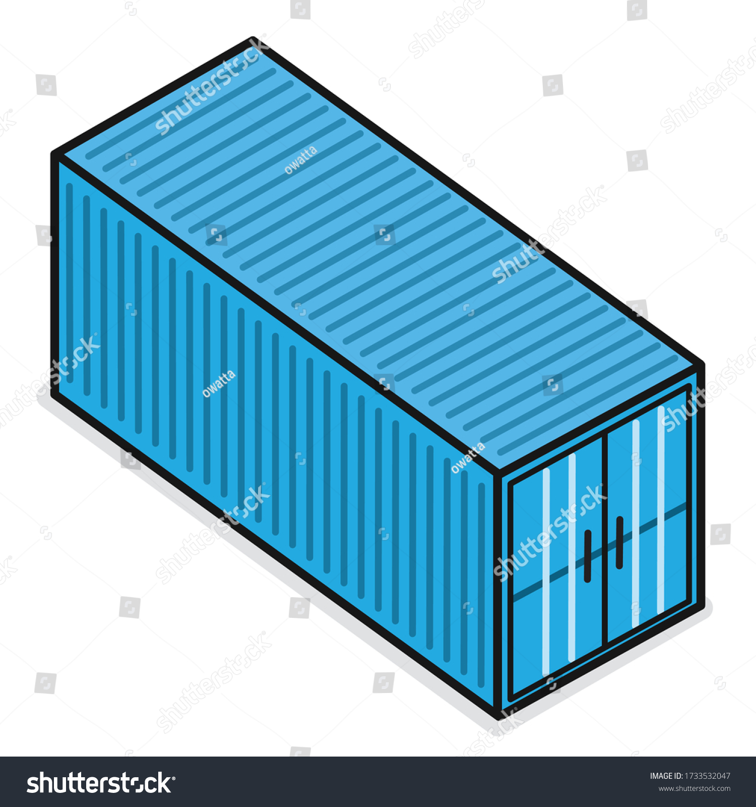 Blue Container Vector Illustrator Isolated On Stock Vector (Royalty ...