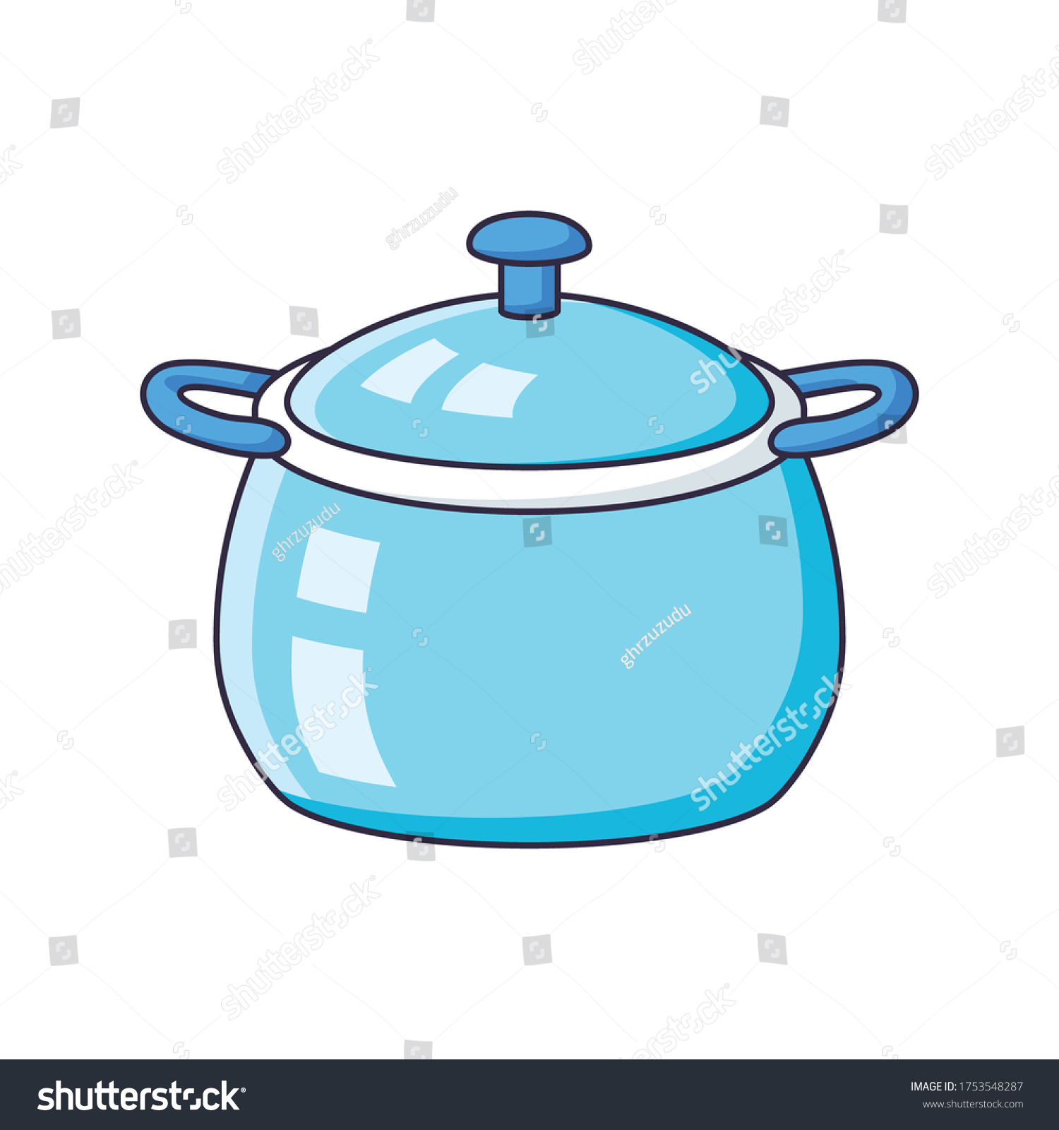 Blue Cooking Pot Isolated Cartoon Vector Stock Vector (Royalty Free ...