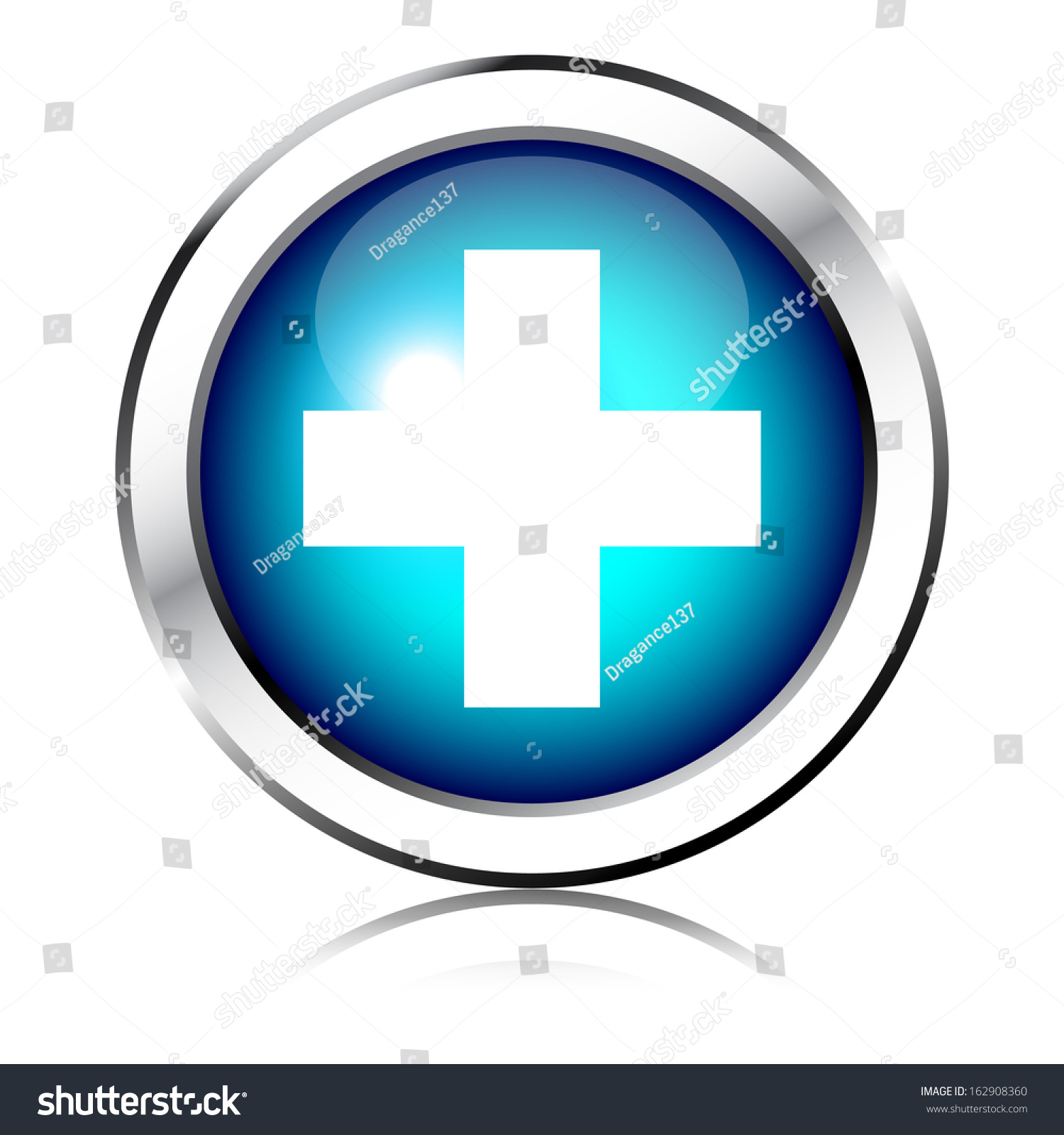 Blue Cross Icon Stock Vector Illustration 162908360 : Shutterstock