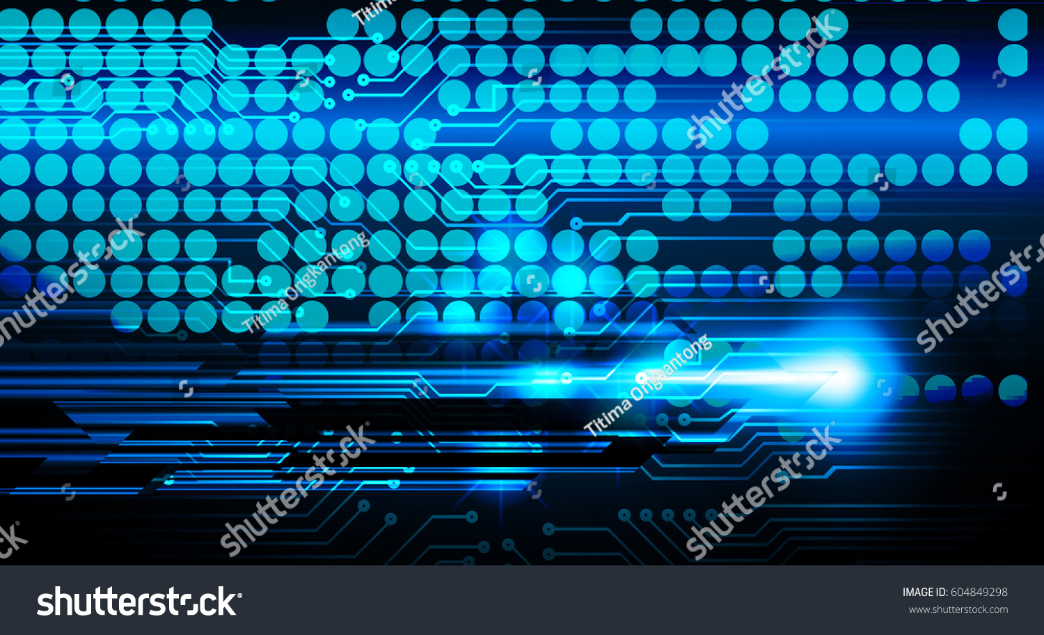 Blue Cyber Security Concept Background Circuit Stock Vector (Royalty ...