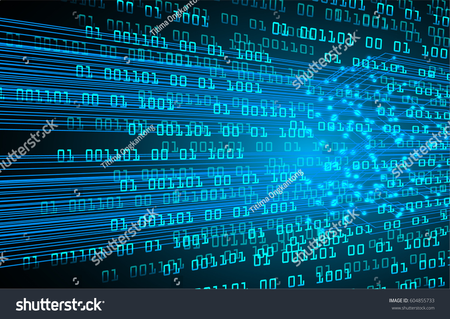Blue Cyber Security Concept Background Circuit Stock Vector (Royalty ...
