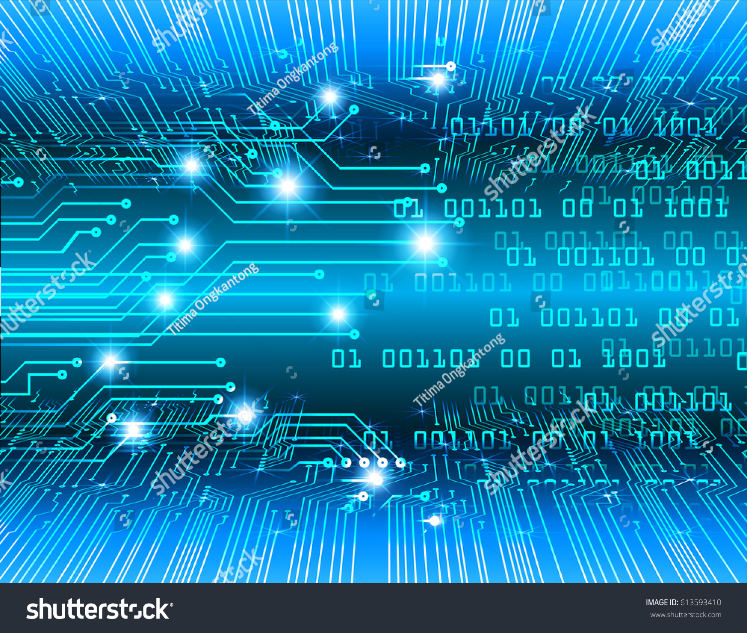 Blue Cyber Security Concept Background Circuit Stock Vector (Royalty ...