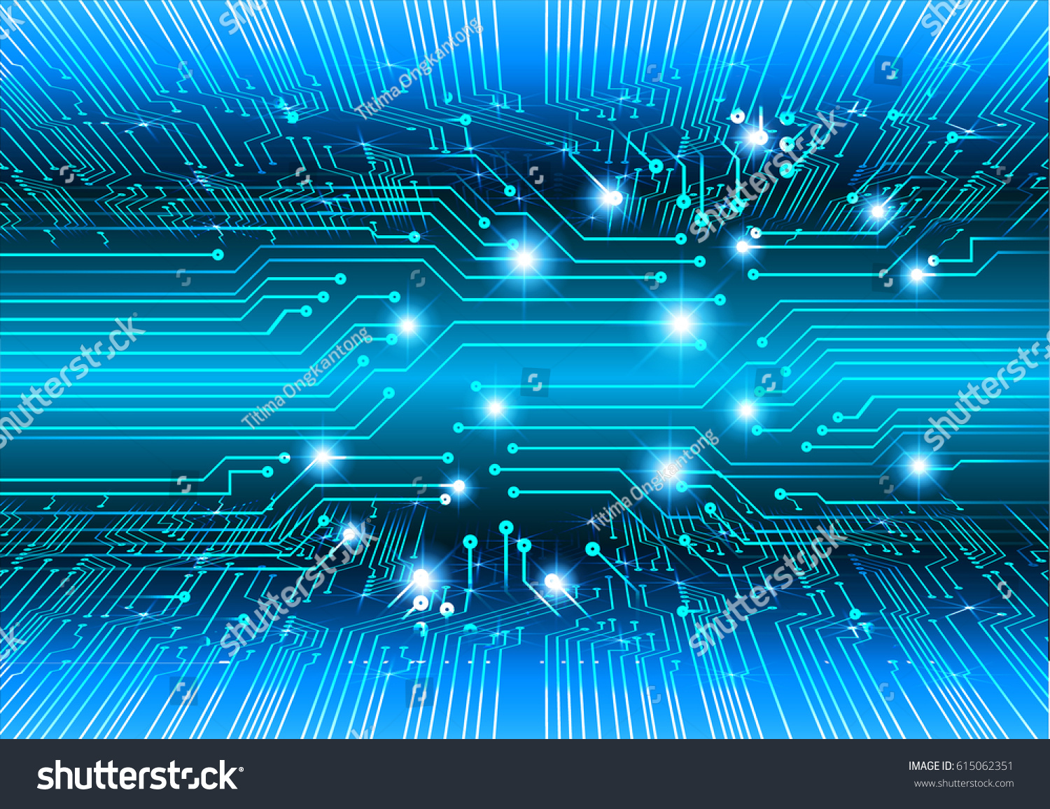 Blue Cyber Security Concept Background Circuit Stock Vector (Royalty ...