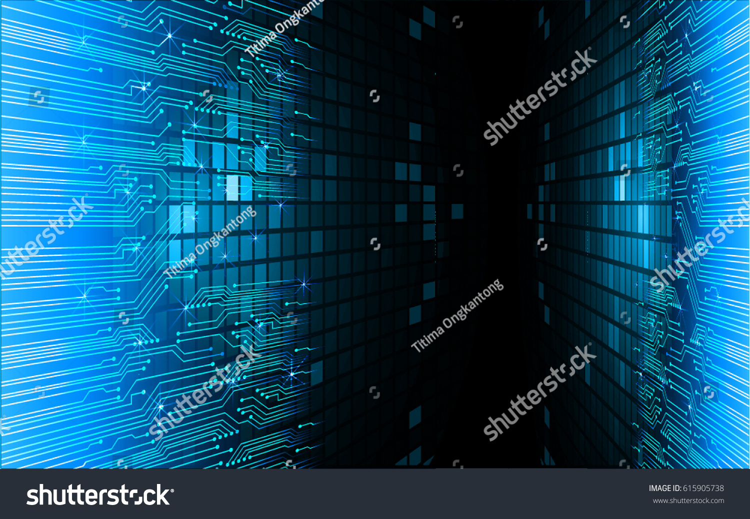 Blue Cyber Security Concept Background Circuit Stock Vector (Royalty ...
