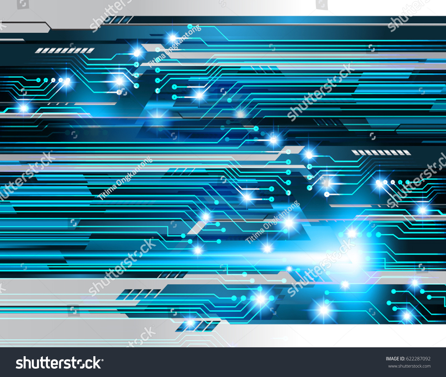 Blue Cyber Security Concept Background Circuit Stock Vector (Royalty ...