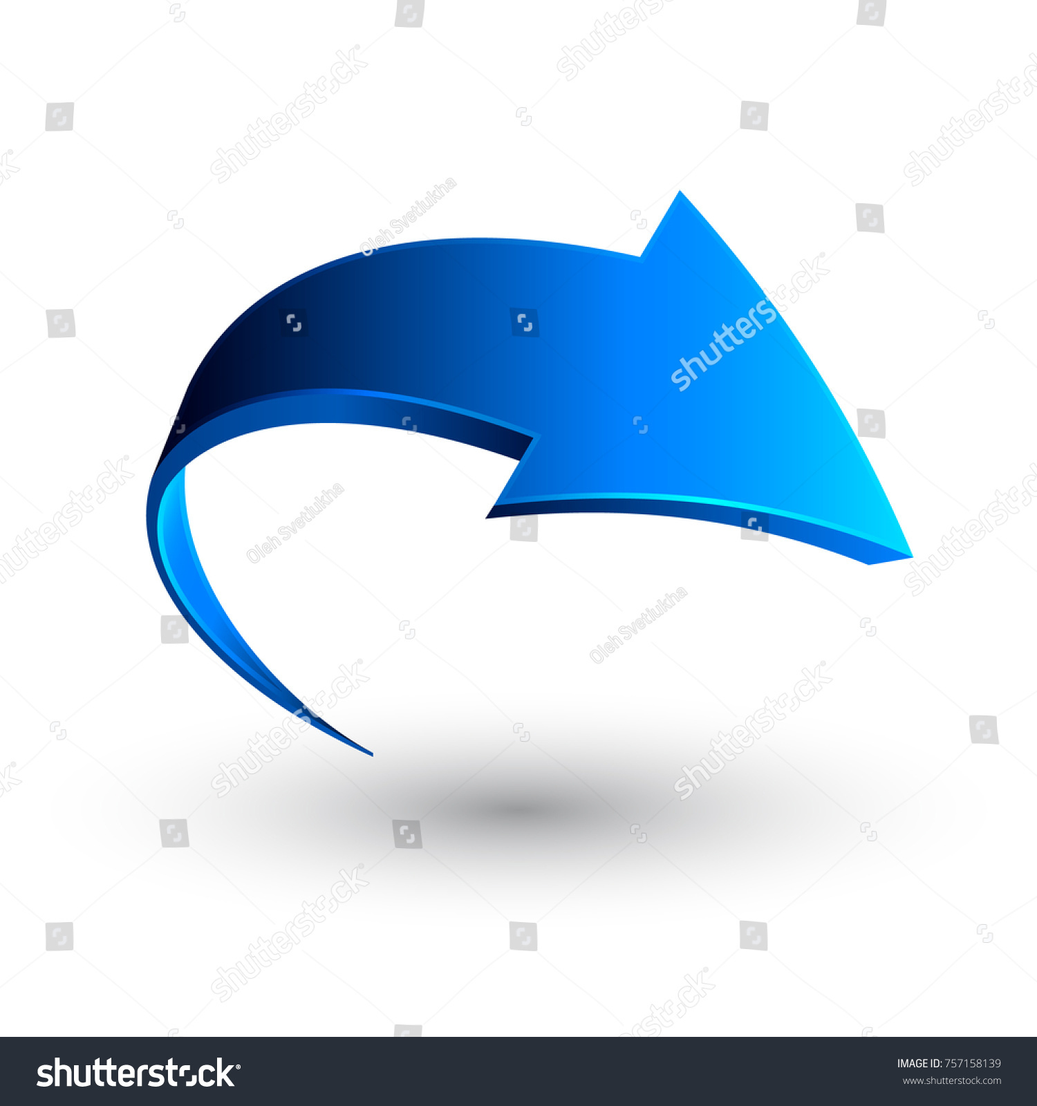 Blue 3d Arrow Vector Stock Vector (Royalty Free) 757158139