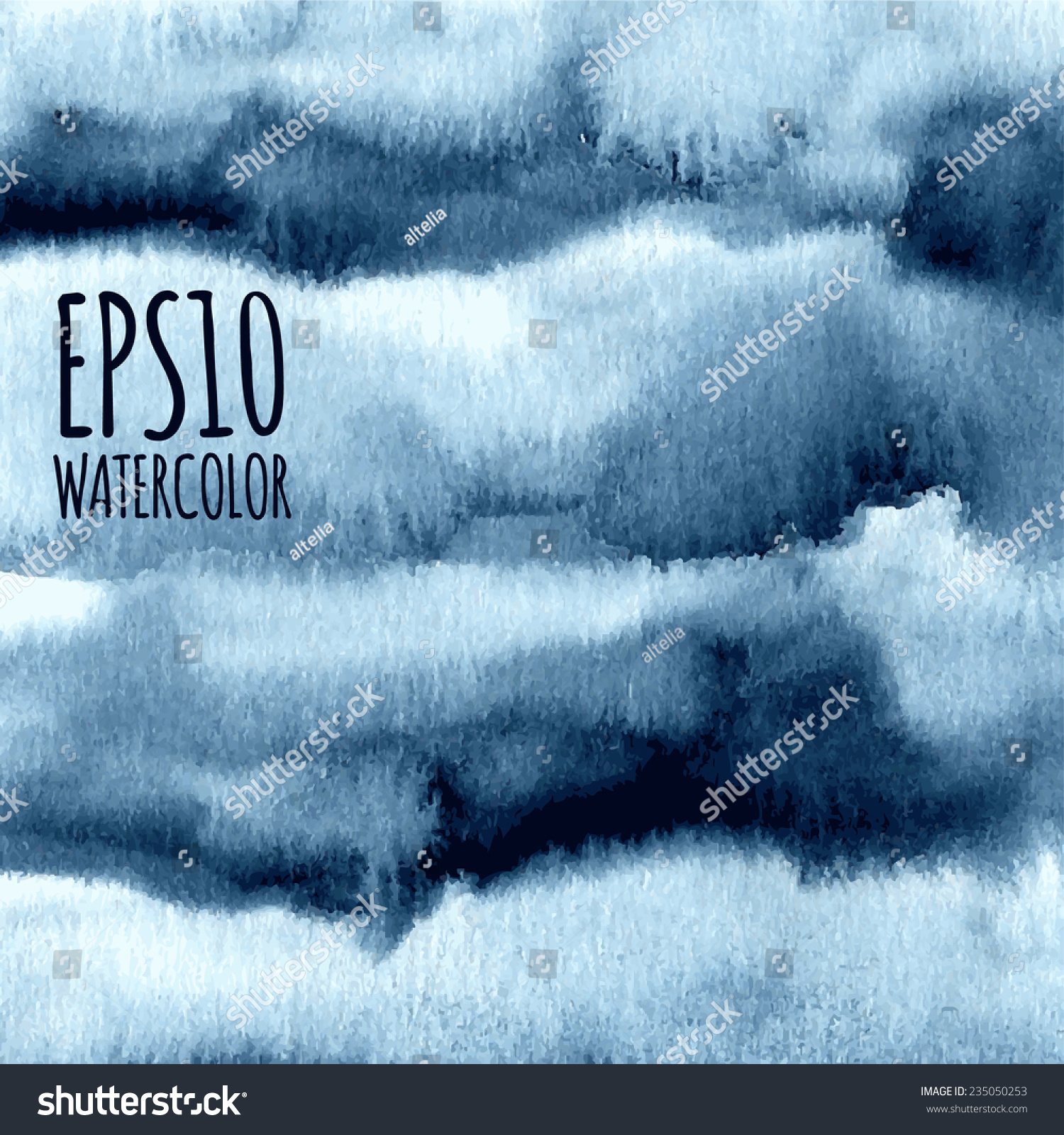 Blue Dark Watercolor Gradient Abstract Vector Stock Vector 235050253 ...