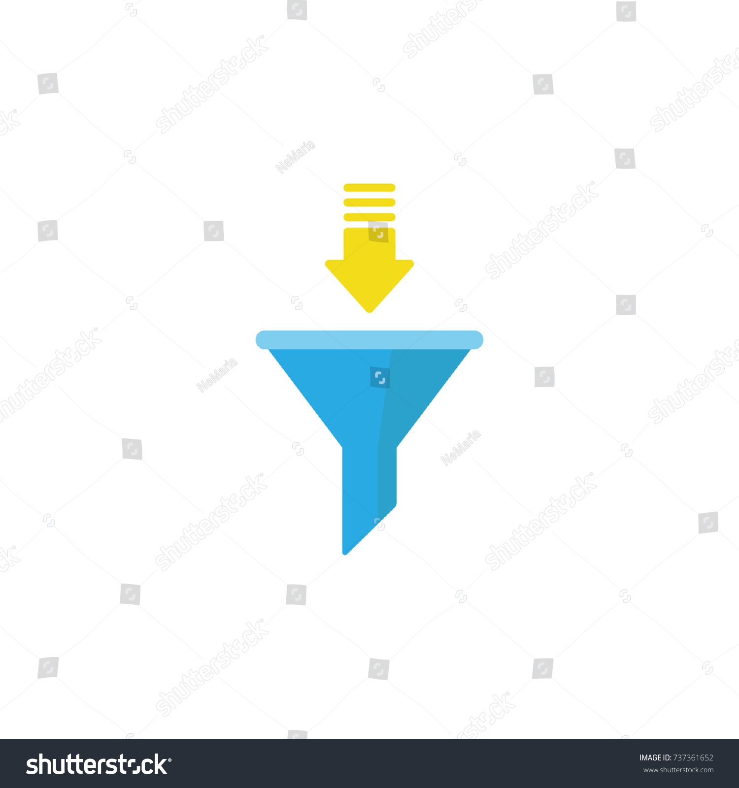 Blue Data Filter Yellow Arrow Flat Stock Vector (Royalty Free ...