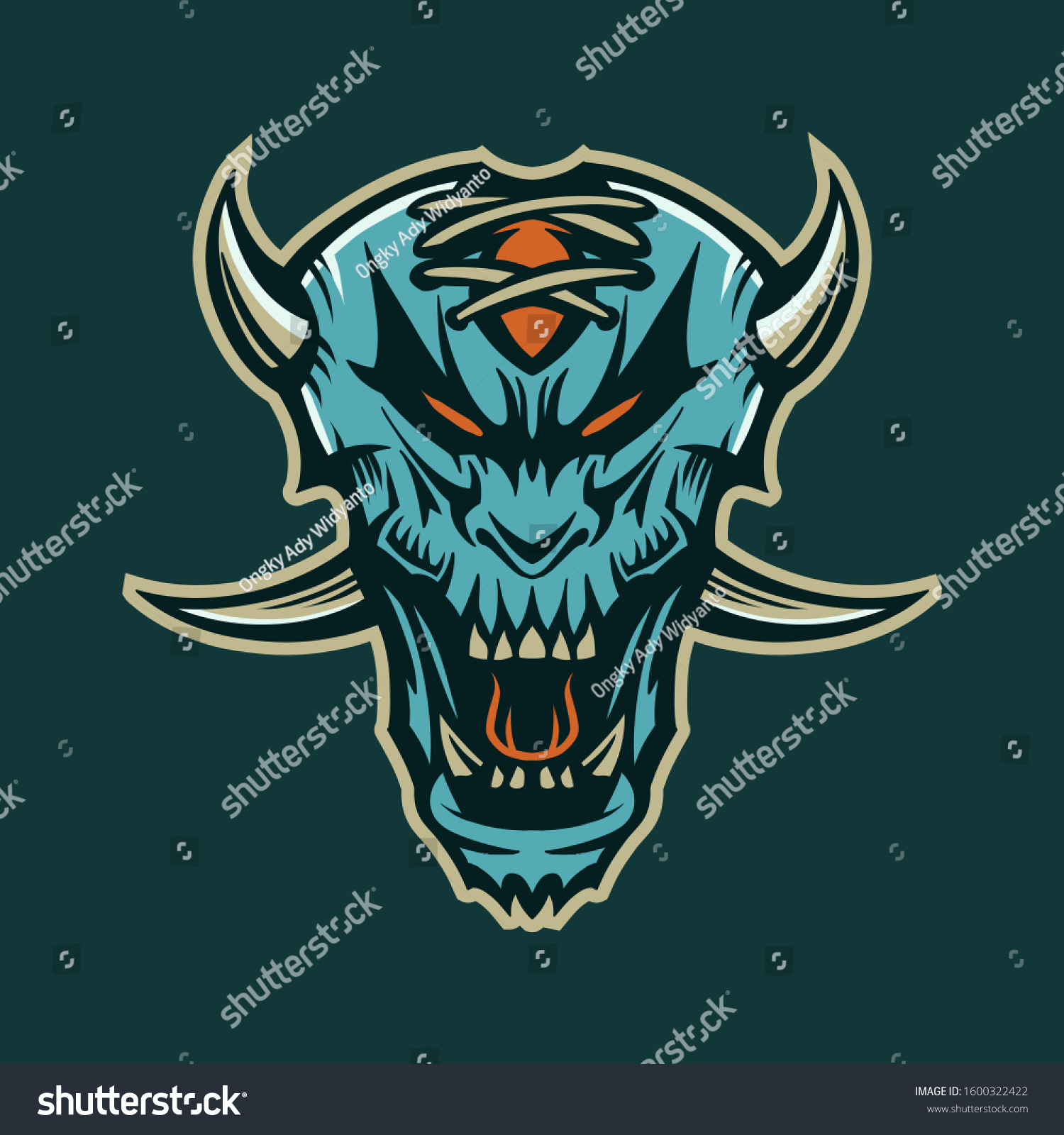 Blue Devil Vector Illustration Isolated On Stock Vector (Royalty Free ...