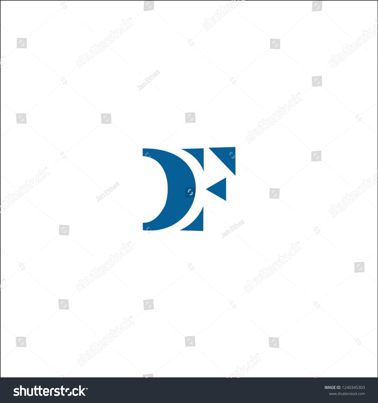 Blue Df Logo Stock Vector (Royalty Free) 1240345303