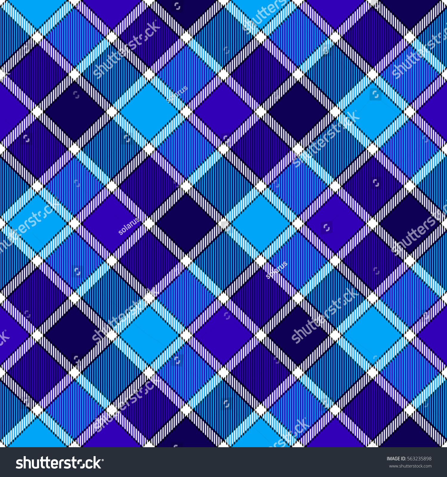 Blue Diagonal Check Plaid Seamless Pattern Stock Vector (Royalty Free ...