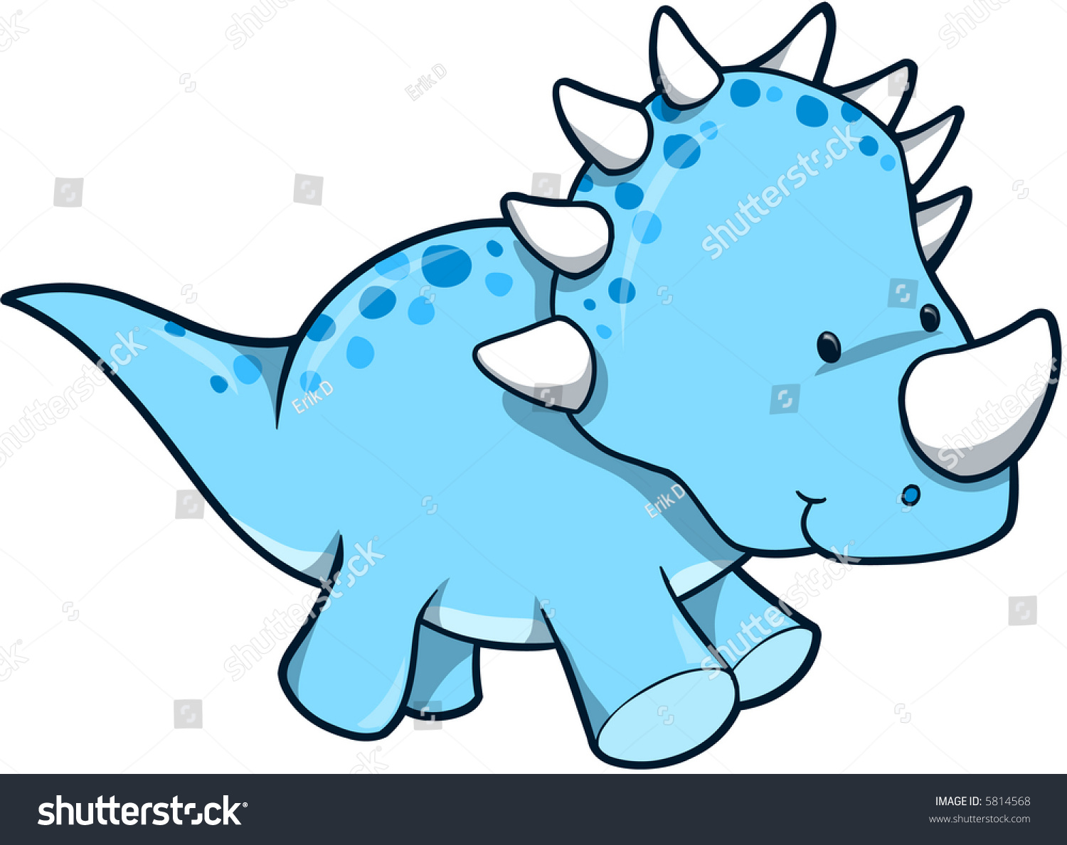 Blue Dinosaur Vector Illustration Vector de stock (libre de regalías ...