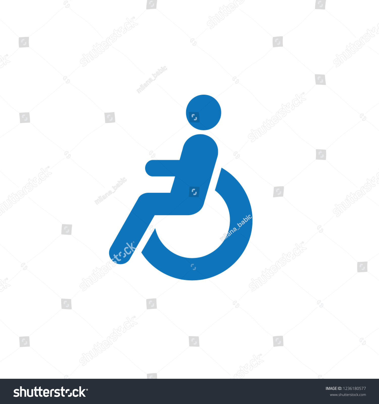 Blue Disabled Handicap Icon Vector Illustration Stock Vector (Royalty ...