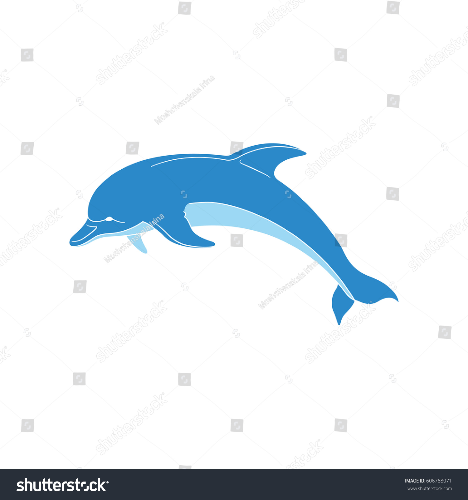 Blue Dolphin On White Background Vector Stock Vector (Royalty Free ...