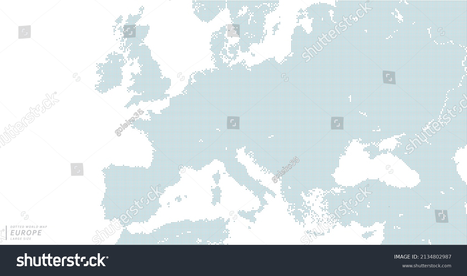 Blue Dot Map Centered On Europe Stock Vector (Royalty Free) 2134802987 ...