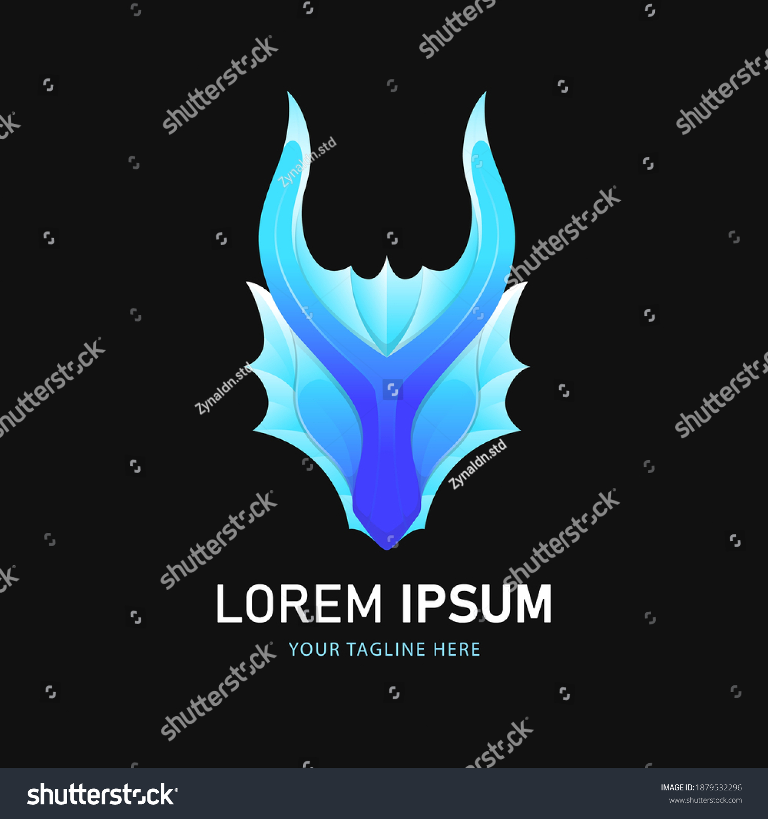 Blue Dragon Logo Design Gradient Style Stock Vector (Royalty Free ...
